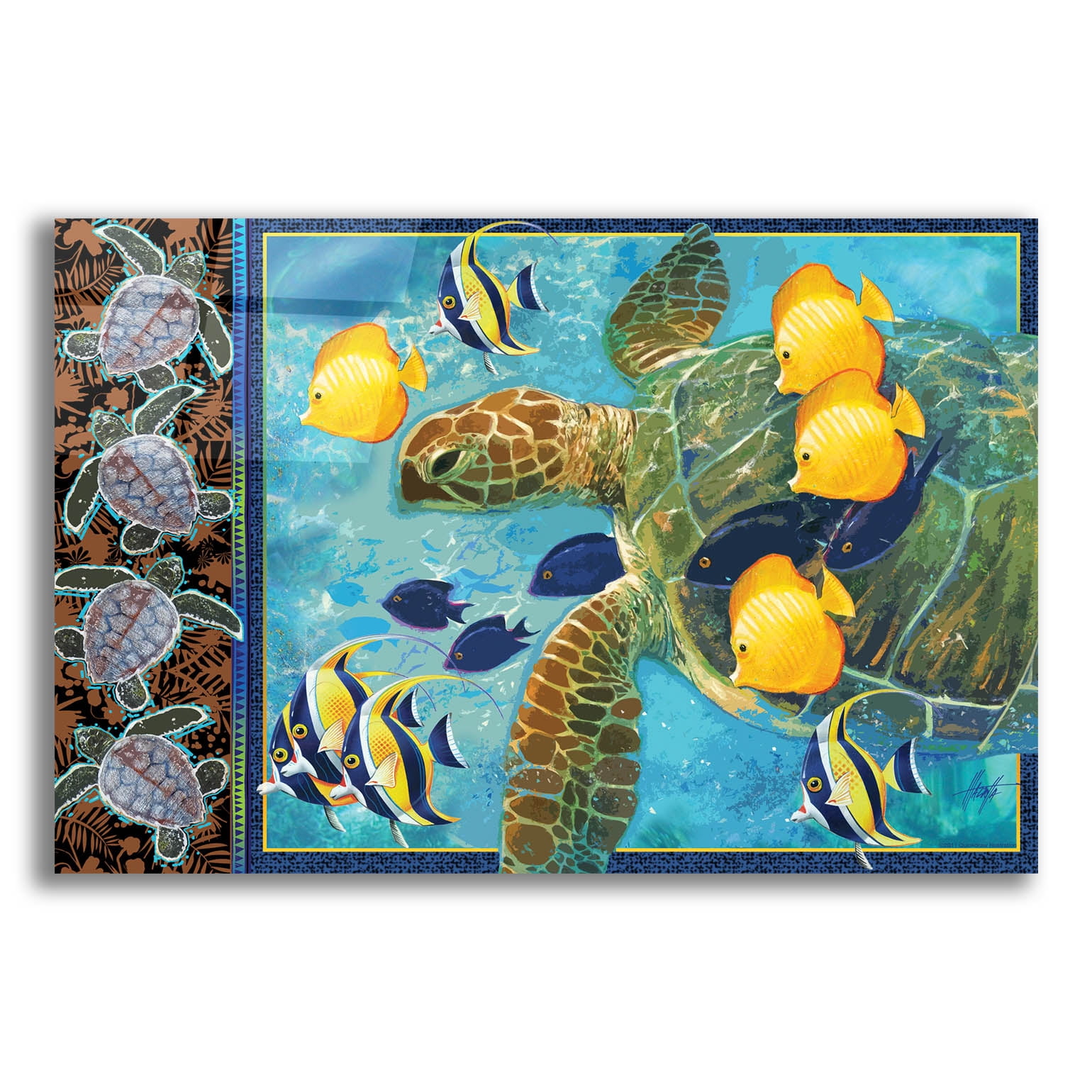 Epic Art 'Turtle Hatchlings' by James Mazzotta, Acrylic Glass Wall Art ...