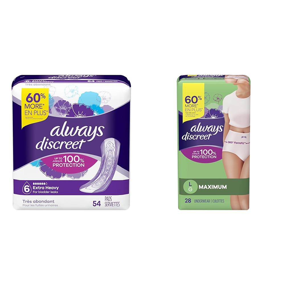 Always Discreet, Incontinence & Postpartum Pads For Women, Size 6 Drops ...