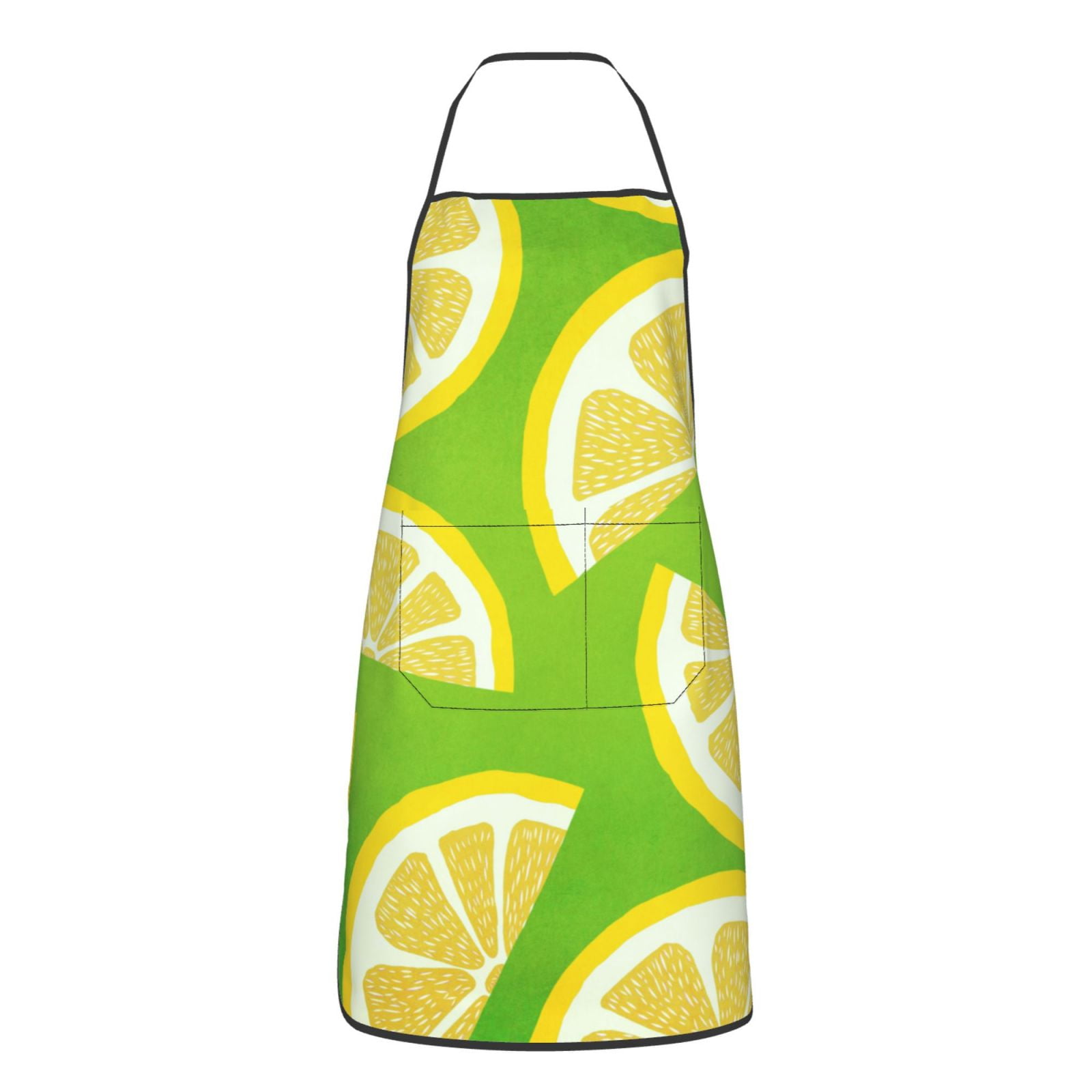 ZNDUO Green Lemon Tile Pattern Apron, Adjustable Bib Soft Chef Aprons ...