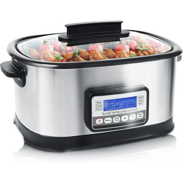 Kenmore Programmable 7 qt (6.6L) Slow Cooker and Dipper, Black Silver ...