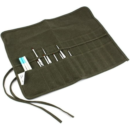 Qianli Paint Brush Holder, Roll Up Canvas Painting Brush Bag Cases, for ...