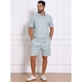 DARING DIVA Men's 2 Pieces Jacquard Polo Shirt & Drawstring Shorts ...