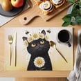 Daisy Black Cat Placemats Set of 12 Farmhouse Animals Bees Botanical ...
