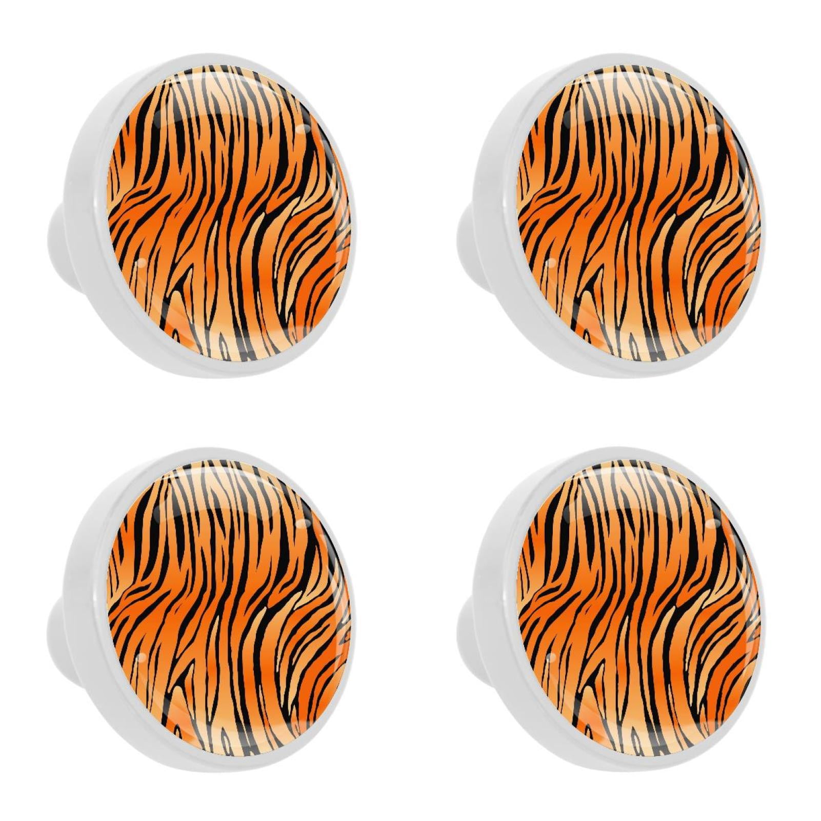 4 Pcs Yellow Animal Skin on Black Knobs for Kitchen Cabinet Cupboard ...