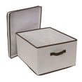 Household Essentials Large Canvas Storage Box with Brown Trim - Walmart.com