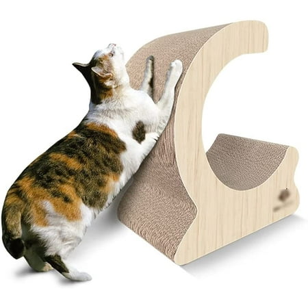 Wood Grain Corrugated Cat Scratch Board, Cat Scratching Post, Wood and ...
