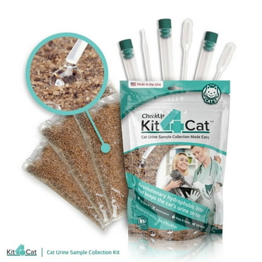 CheckUp Kit4Cat Hydrophobic Litter Sand, 2lb Cat Urine Sample ...