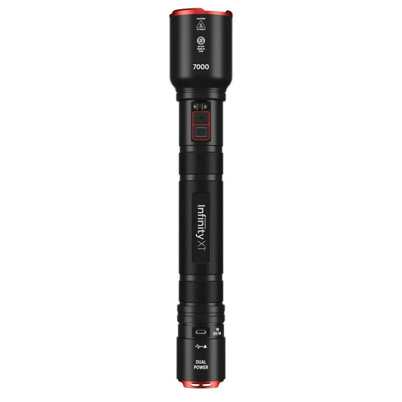 Infinity X1 Flashlight, 5000 Lumens, Rechargeable, Dual Power, Twist ...