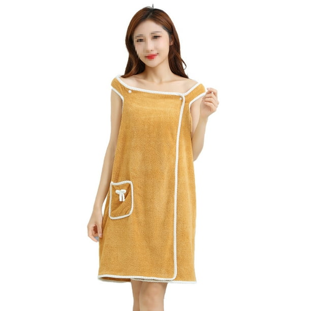 Off Shoulder Wearable Bath Towel Wrap Women Water Absorbent Beach Spa