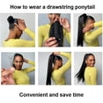 Long Straight Drawstring Ponytail 10-26inch Natural Color Human Hair ...