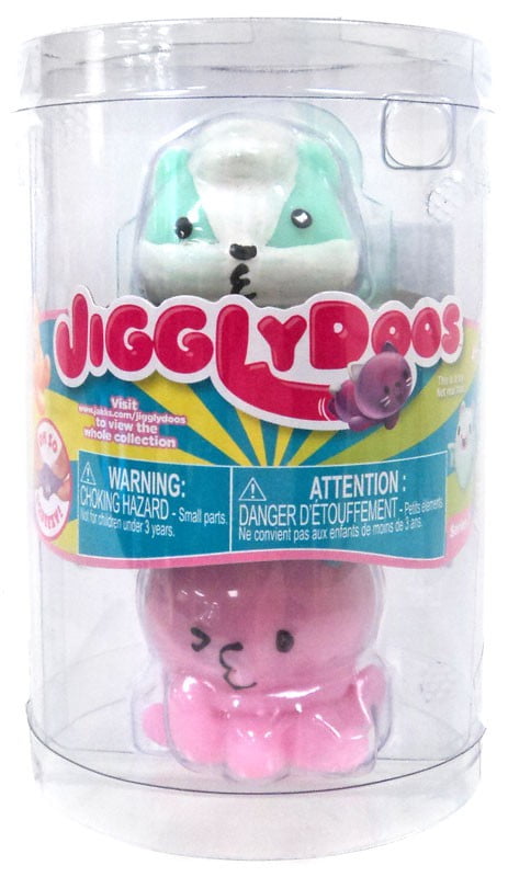 JigglyDoos Series 3 Green Skunk & Pink Octopus Squeeze Toy 2-Pack ...