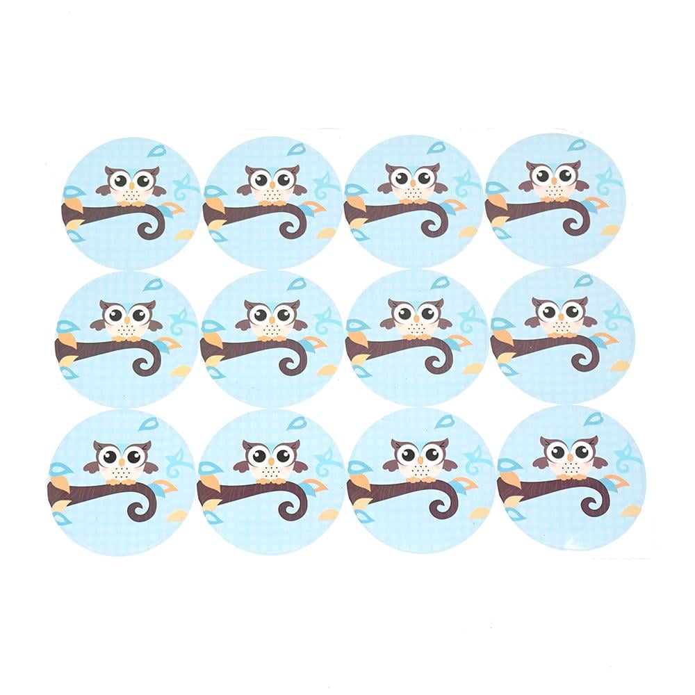 Baby Owl Seal Paper Stickers, Blue, 2-1/2-Inch, 12-Count - Walmart.com