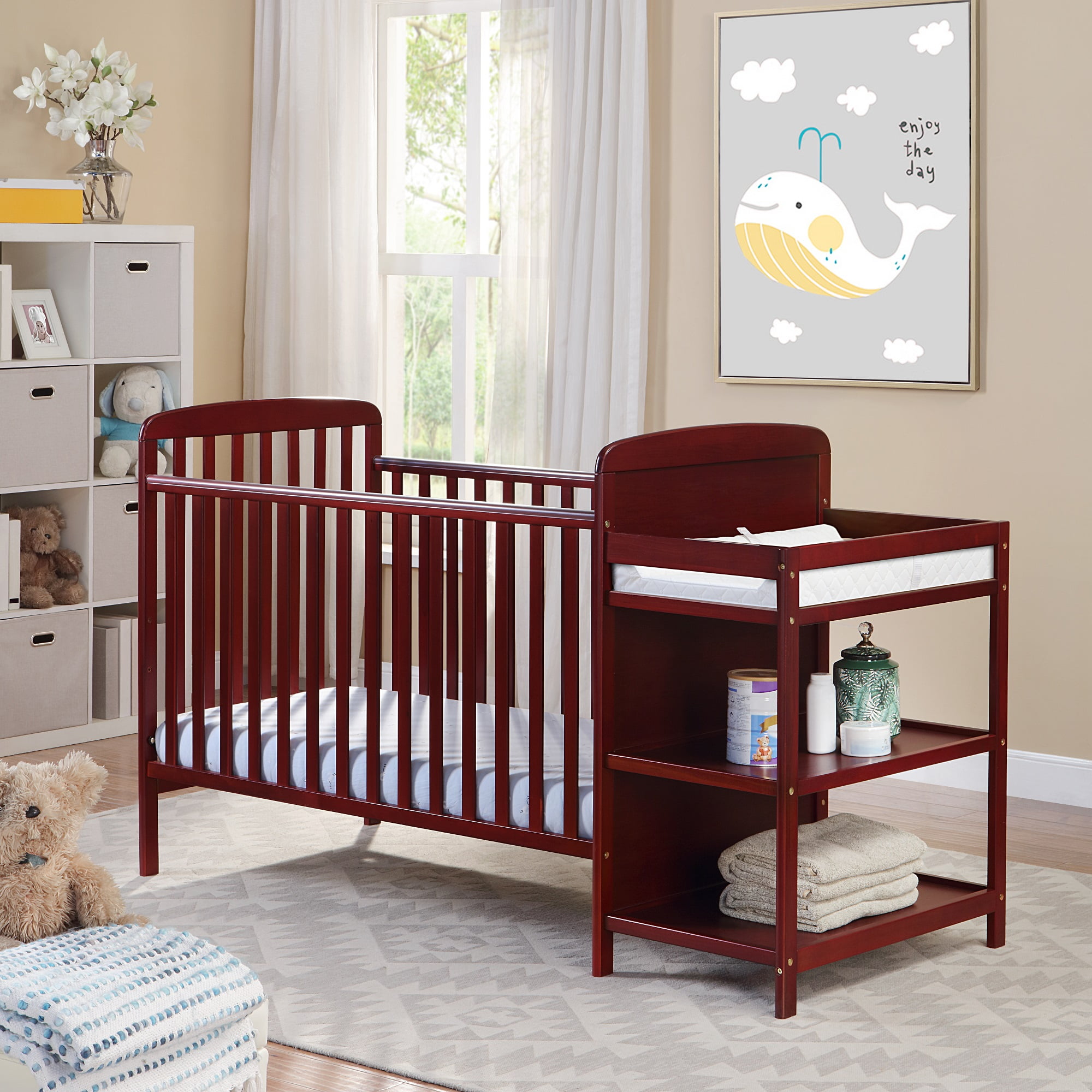 Elitezip Crib Bedding for Baby, Solid Pine Wood Frame 3-in-crib and ...