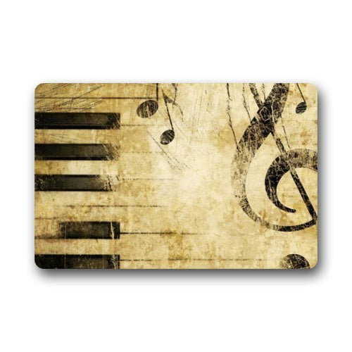 WinHome Vintage Music Note with Piano Keyboards Doormat Floor Mats Rugs ...