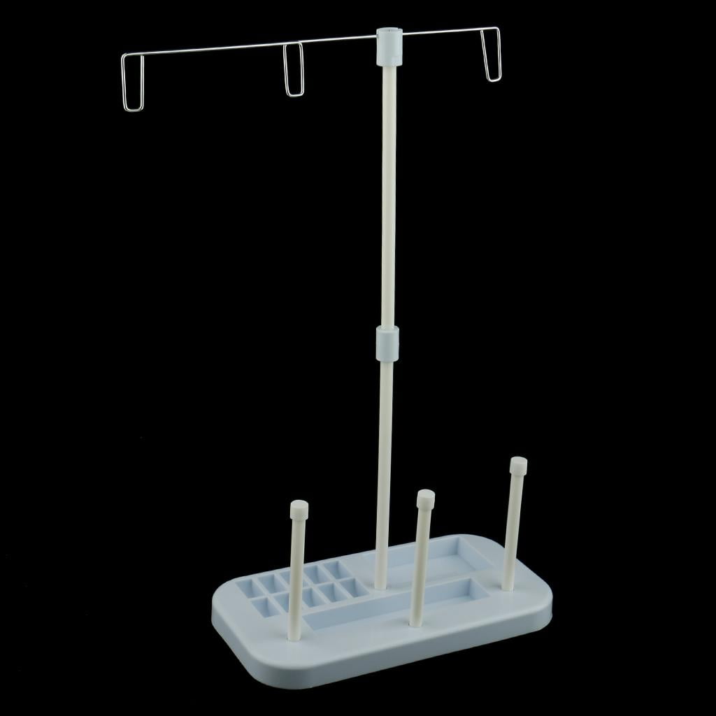 White 3 Cone Spools Embroidery Thread Holder Stand Sewing Machine ...