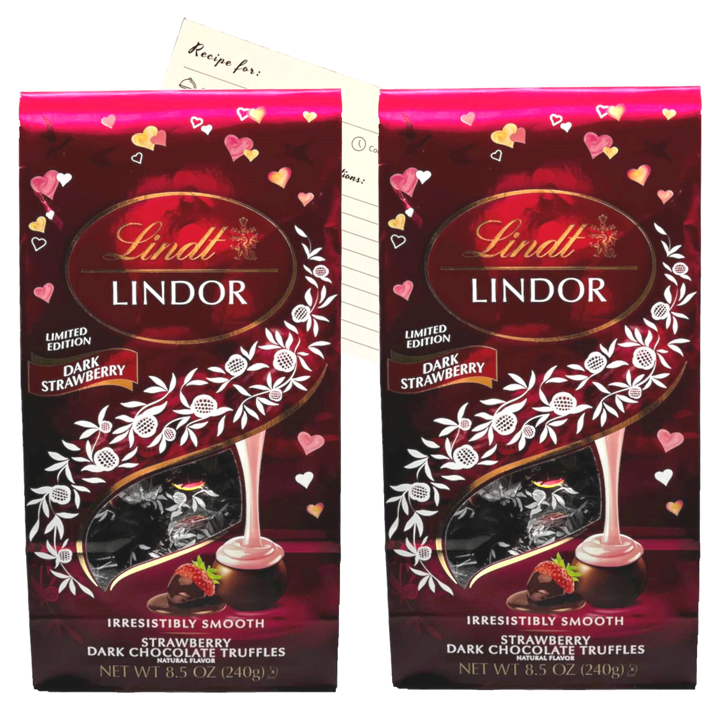 Lindt Lindor Strawberry Dark Chocolate Truffles, 8.5 oz. Bag, Pack of 2 ...