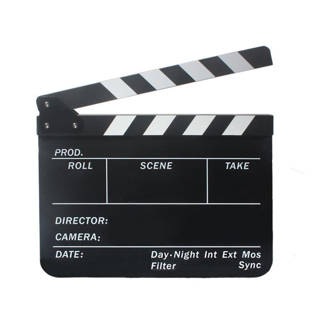 Wooden Clapper Board with Built-in Sticks Film Action Clapperboard ...