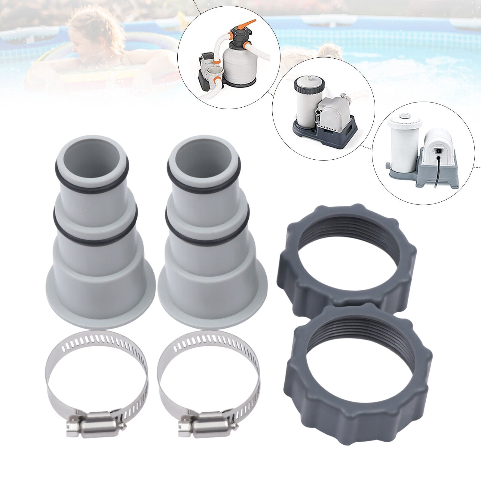 Miumaeov 2pcs Hose Adapter Pool Hose Replacement for Threaded ...