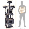 72-inch Cat Tree, Multi-Level Cat Tower with 2 Condos & 6 Scratching ...