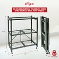 Origami R3 Foldable 3-Tiered Metal Shelving Unit & Storage Rack with ...