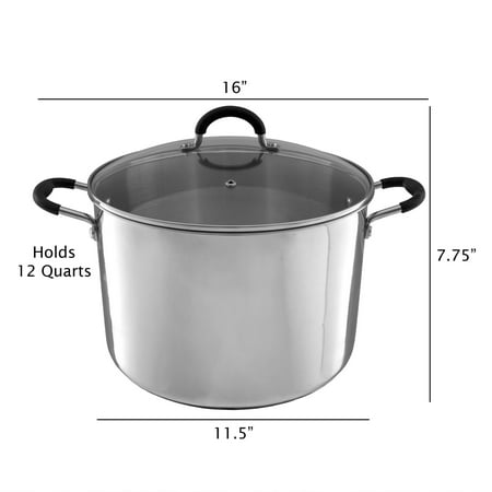 Large Stock Pot-Stainless Steel Pot with Lid-Compatible with Electric ...
