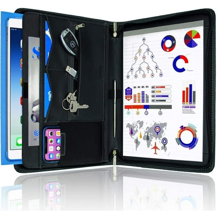 axGear STYLIO Zippered Padfolio Portfolio Binder, Interview Resume ...