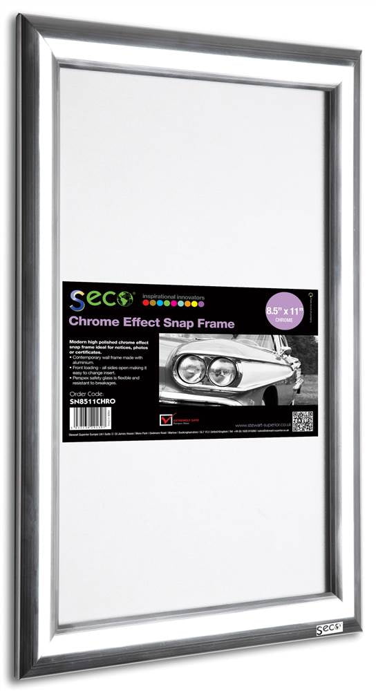 SECO Front Load Easy Open Snap Poster/Picture Frame 8.5 x 11 Inches ...
