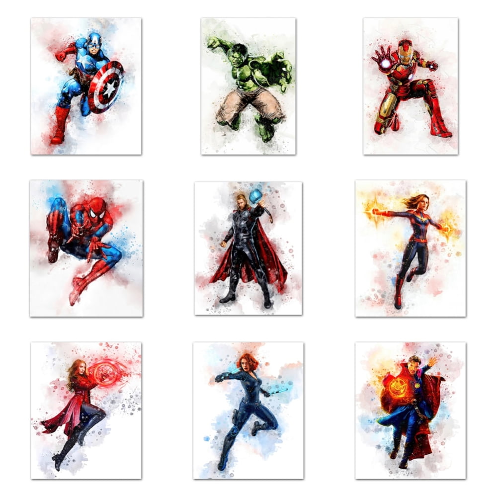 Click here for Kenvfego The Avengers Theme Poster Prints - Set Of... prices