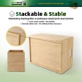 10.2”x7.3”x6.5” Lidded Storage Bins - Stackable Bamboo Box/Cube/Basket ...