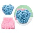 3D Heart Silicone Candle Mold Mother Child Statue Plasters Resin Cast ...