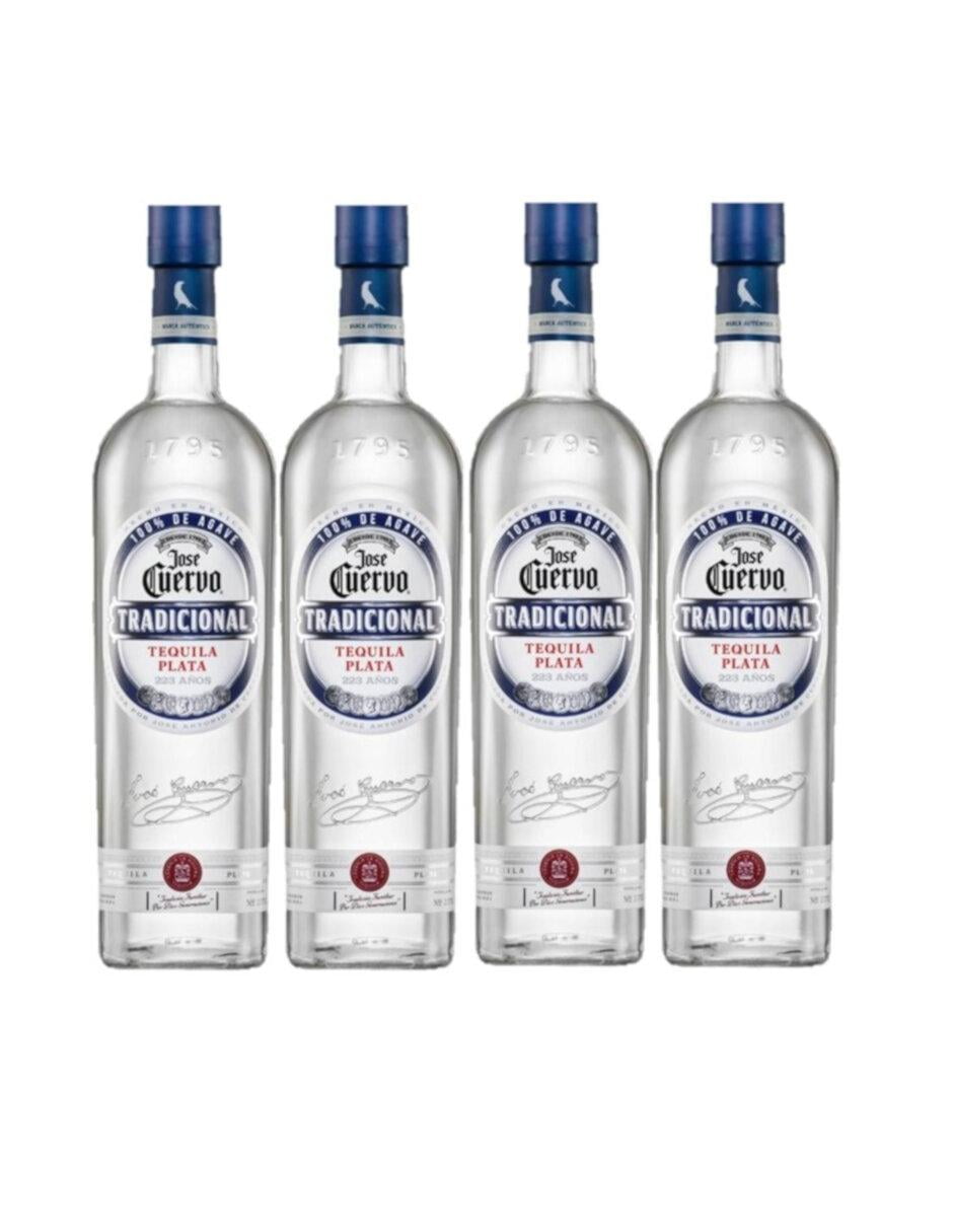 Pack de 4 Tequila Jose Cuervo Tradicional Plata 950 ml Jose Cuervo ...