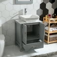 Goodyo Bathroom Vanity and Sink Combo, 24" W, Solid Oak Wood, Marble ...