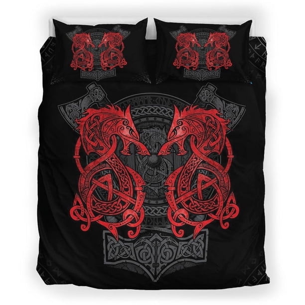 Juego de Cama Vikingo, Funda Nórdica Dragon Sheild RLT12 | Bodega ...