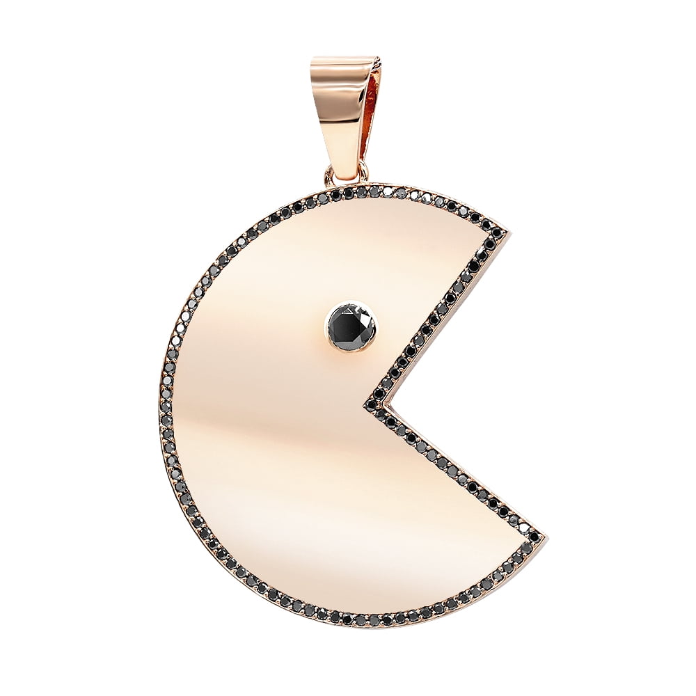 Mens Large 14K Gold Diamond Pacman Pendant 2ctw (Rose Gold) - Walmart.com