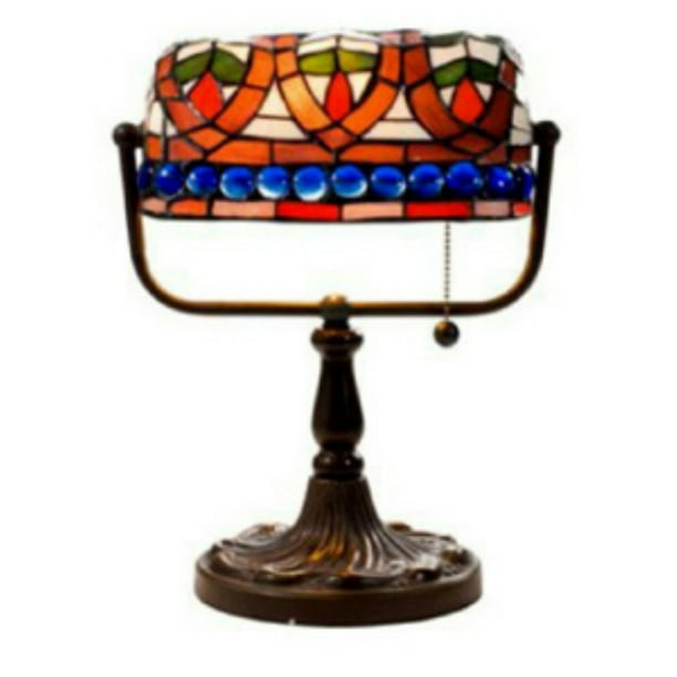 Tiffany-style Banker Blue Eyes Desk Lamp - Walmart.com