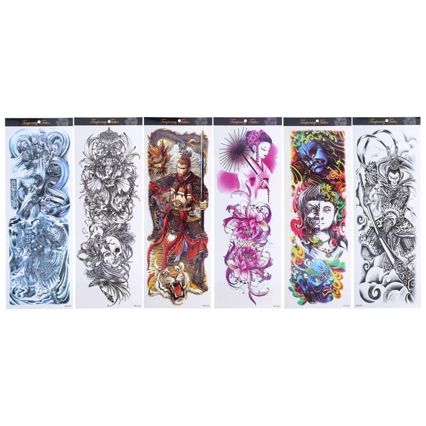 Temporary Tattoos,6 Sheets Temporary Tattoo Waterproof Tattoo Stickers ...