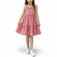 Favoffer Girls Slip Dress Sleeveless Spaghetti Strap Round Neck Plaid ...
