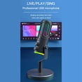Professional Gaming Microphone with Stand RGB USB Wired Condenser Mic ...