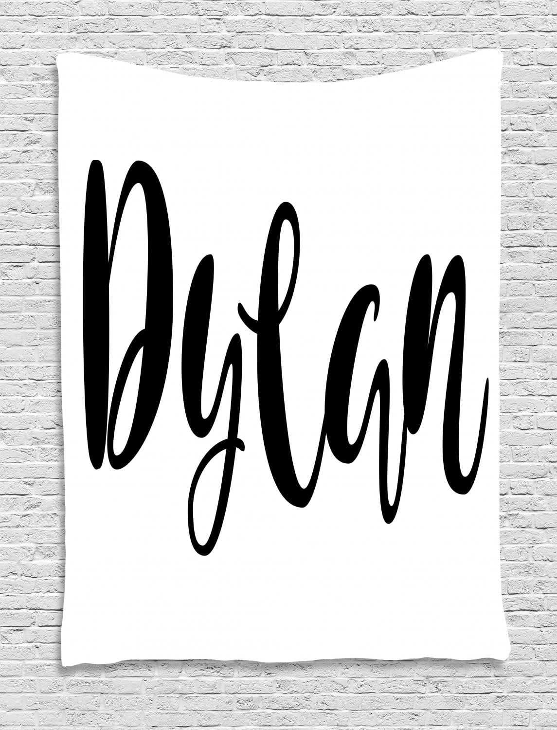 Dylan Tapestry, Monochrome Arrangement of Letters Stylized Font Design ...