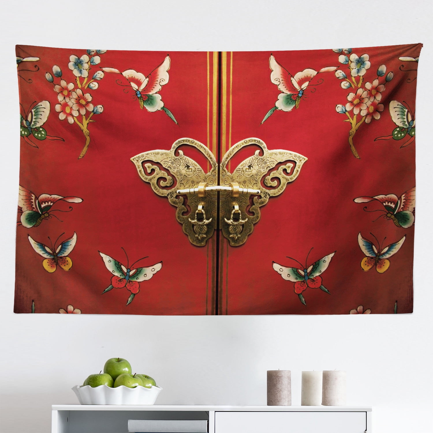 Victorian Tapestry, Floral Ivy Swirls in Golden Yellow Shade Antique ...