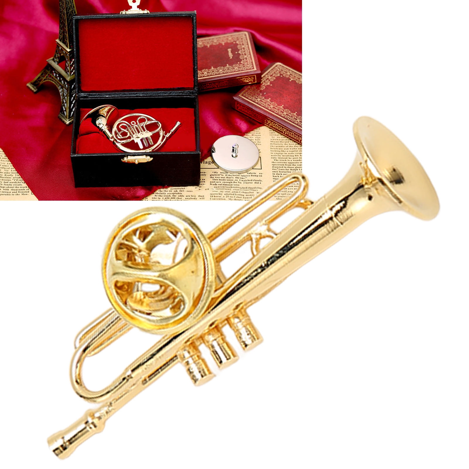 Modelo de flauta de metal réplica de mini flauta de color dorado luz ...