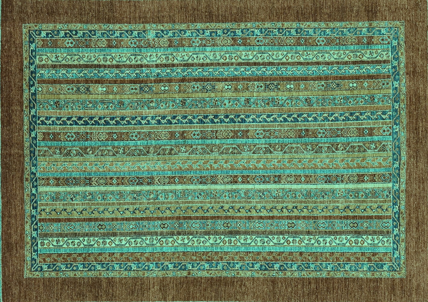 Ahgly Company Indoor Rectangle Abstract Turquoise Blue Modern Area Rugs ...