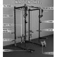 EonfitOmni Power Cage Squat Rack for Home Gym with Cable Crossover ...