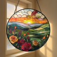 Birth Flower Rose Window Decor – Stained Glass Style Suncatcher ...
