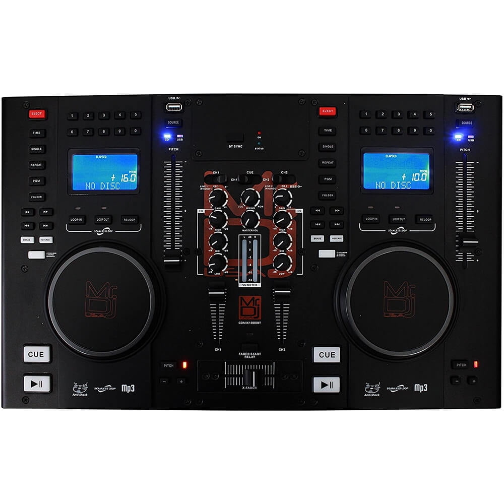 Mr. Dj CDMIX1000BT Professional Dual CD Mixer with Bluetooth - Walmart ...