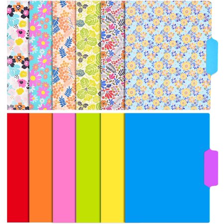 Decorative File Folders -12 Pack ,1/3-Cut Tabs Cute File Folders ...