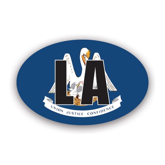 Louisiana Flag Oval Sticker Decal - Self Adhesive Vinyl - Weatherproof ...