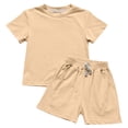 Babcutegg Boys and Girls Solid Color Short Sleeve Top and Matching ...