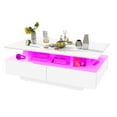 Uforic LED Coffee Table, Modern Center Tables with Storage for Living ...
