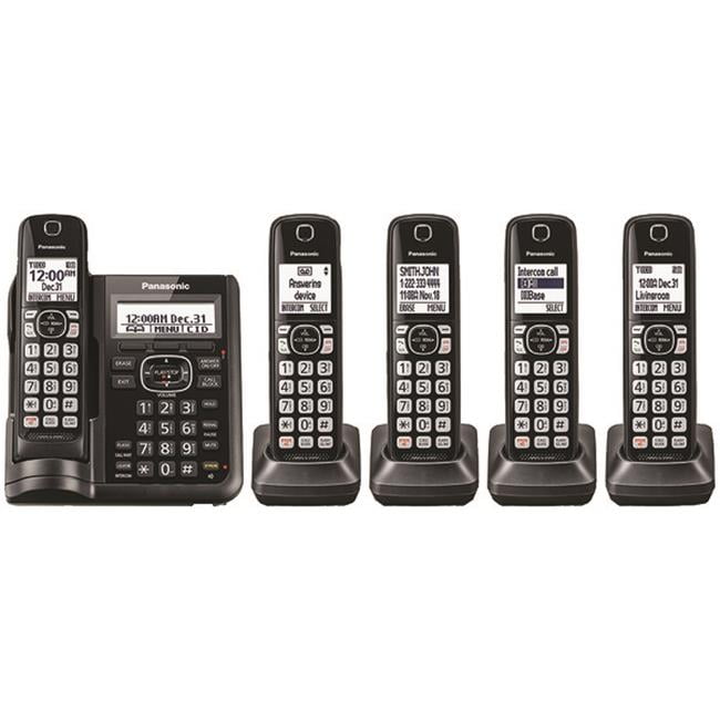 T-l-phone sans fil extensible - 5 combin-s Panasonic KX-TGF545B avec blocage des appels et r ...